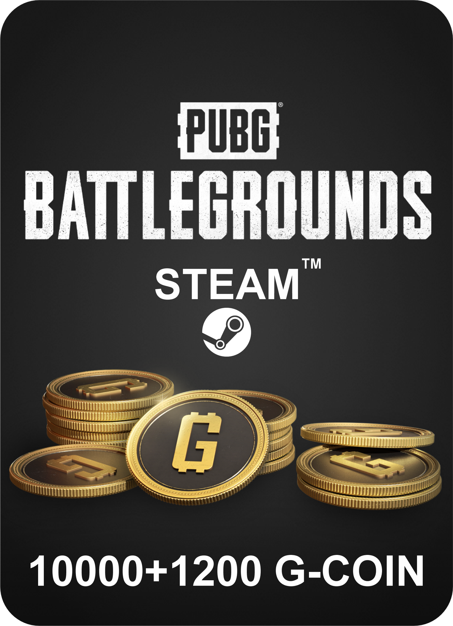 Подарочная карта PUBG Steam PC 10000+1200 G-Coin - Любой Регион / Gift Card PUBG Steam PC 10000+1200 G-Coin - Global