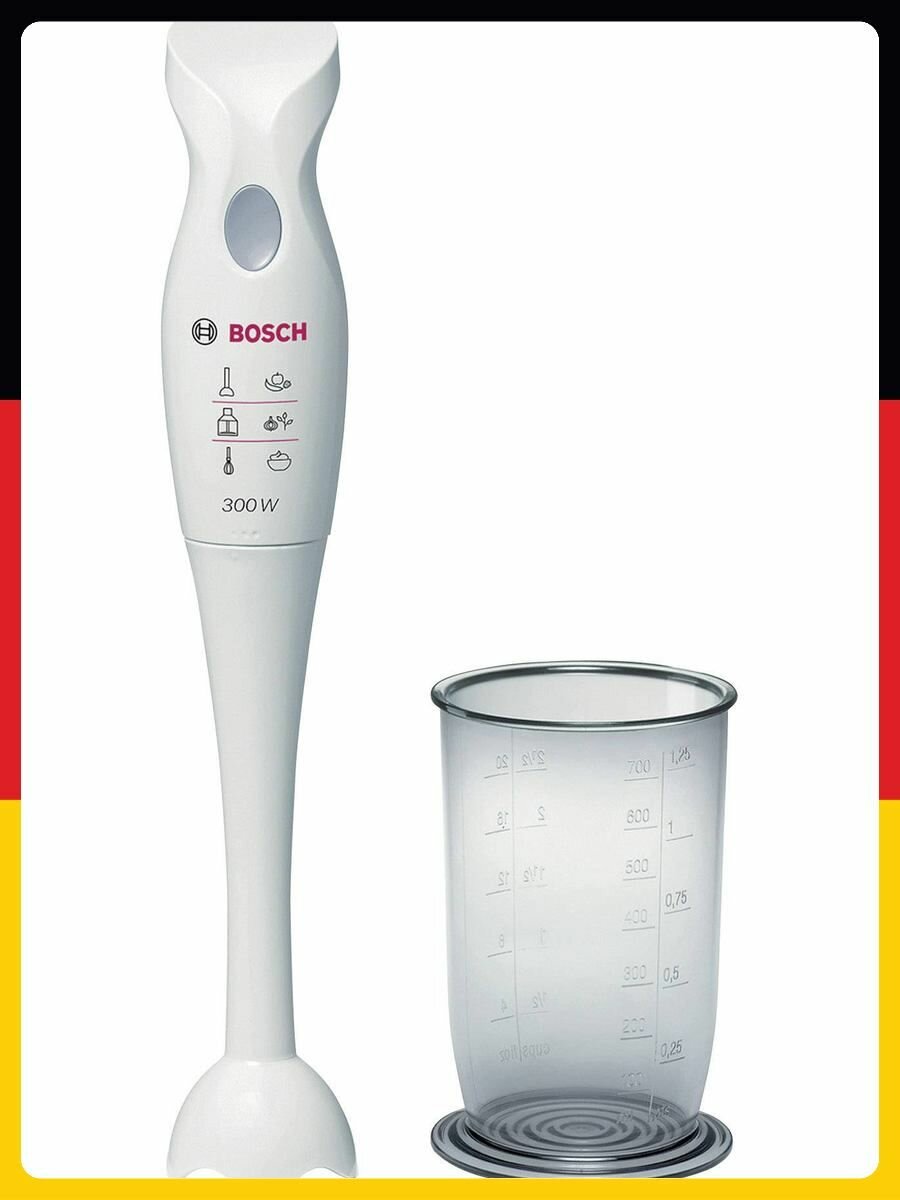 Погружной блендер Bosch MSM6B150 300 Вт с чашей для смешивания, белый