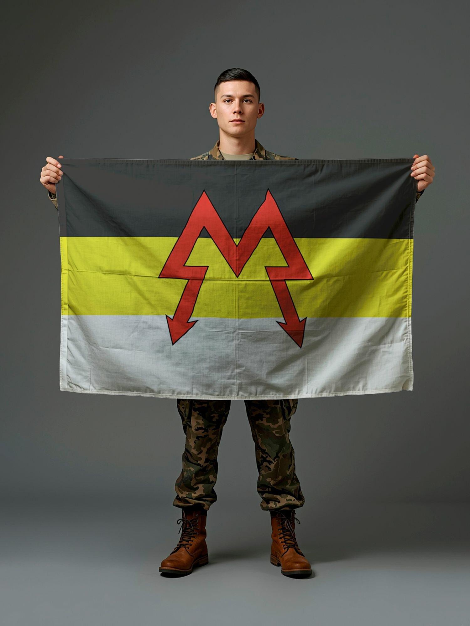 Флаг 80-й отдельный гвардейский разведывательный батальон, 70х105 см на шёлке для ручного древка