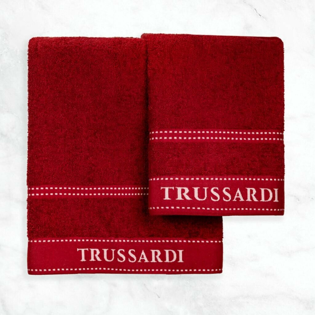 Набор полотенец Trussardi Ribbon Cotone Set di asciugamani Bordeaux TRU/441386