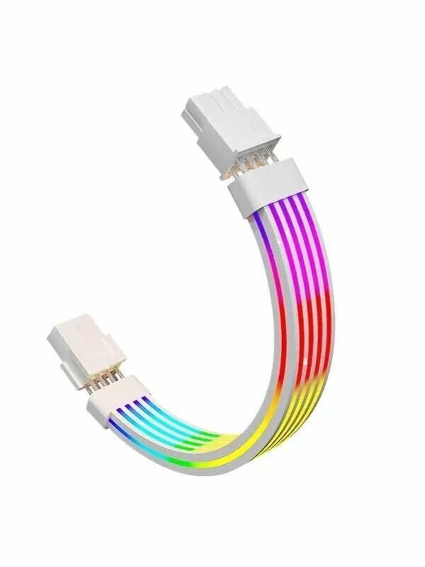 EBAICFI Удлинитель кабеля PCI-E 6+2-pin/PCI-E 8-pin, 0.345 м, белый