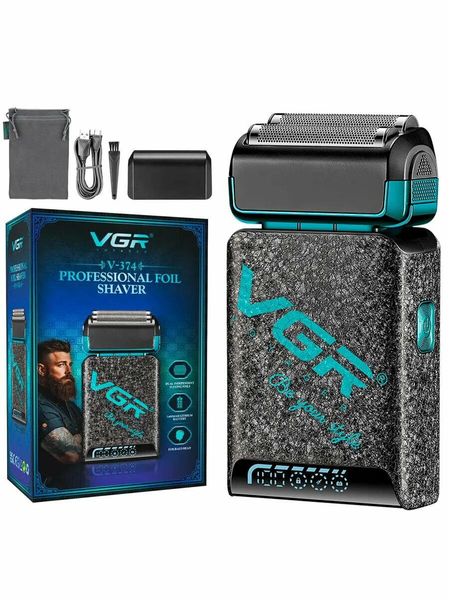 Электробритва мужская для лица аккумуляторная шейвер VGR V-374