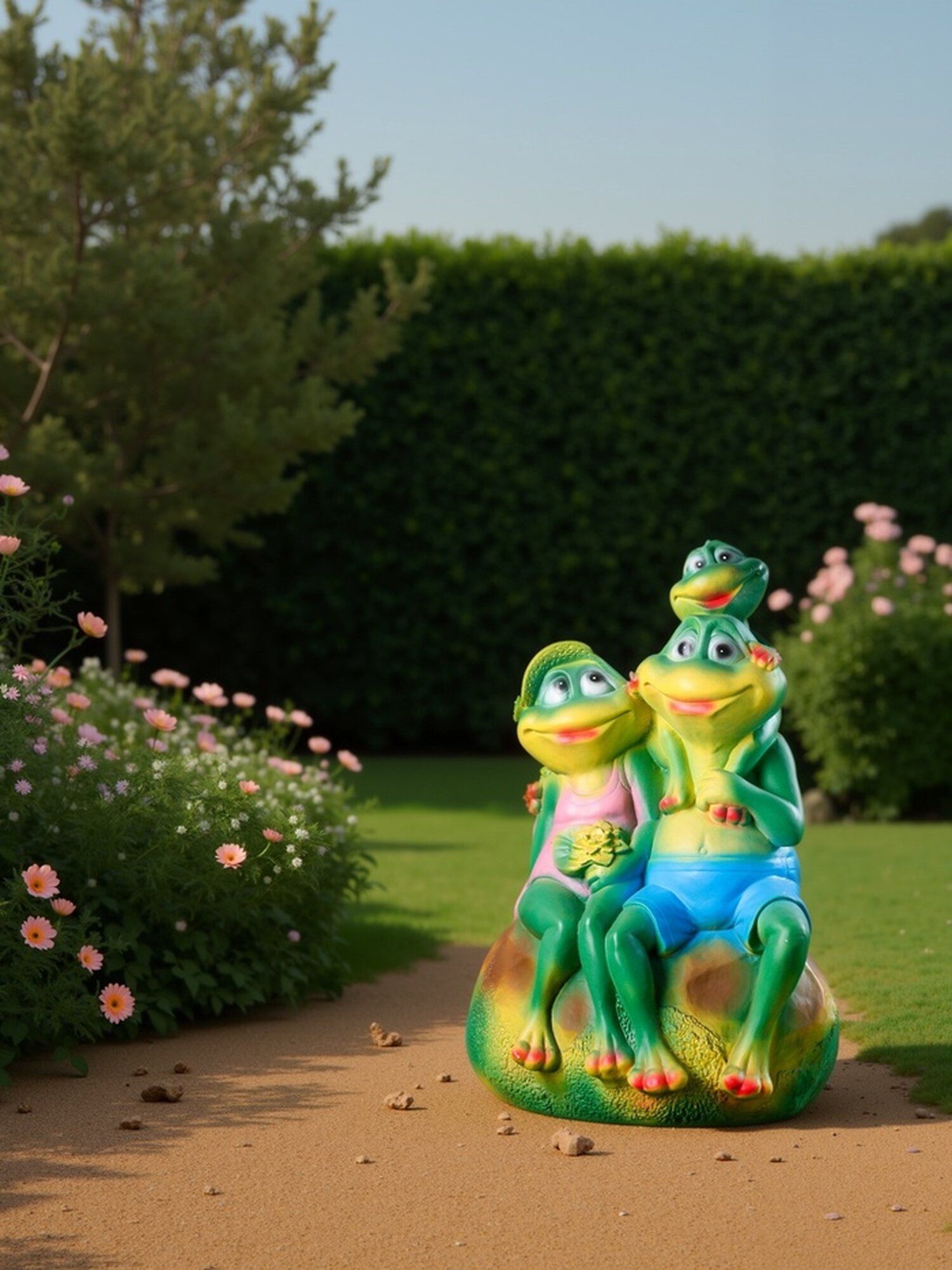 Садовая фигура Хорошие сувениры "Семья лягушек", 40х31х59 см, большие