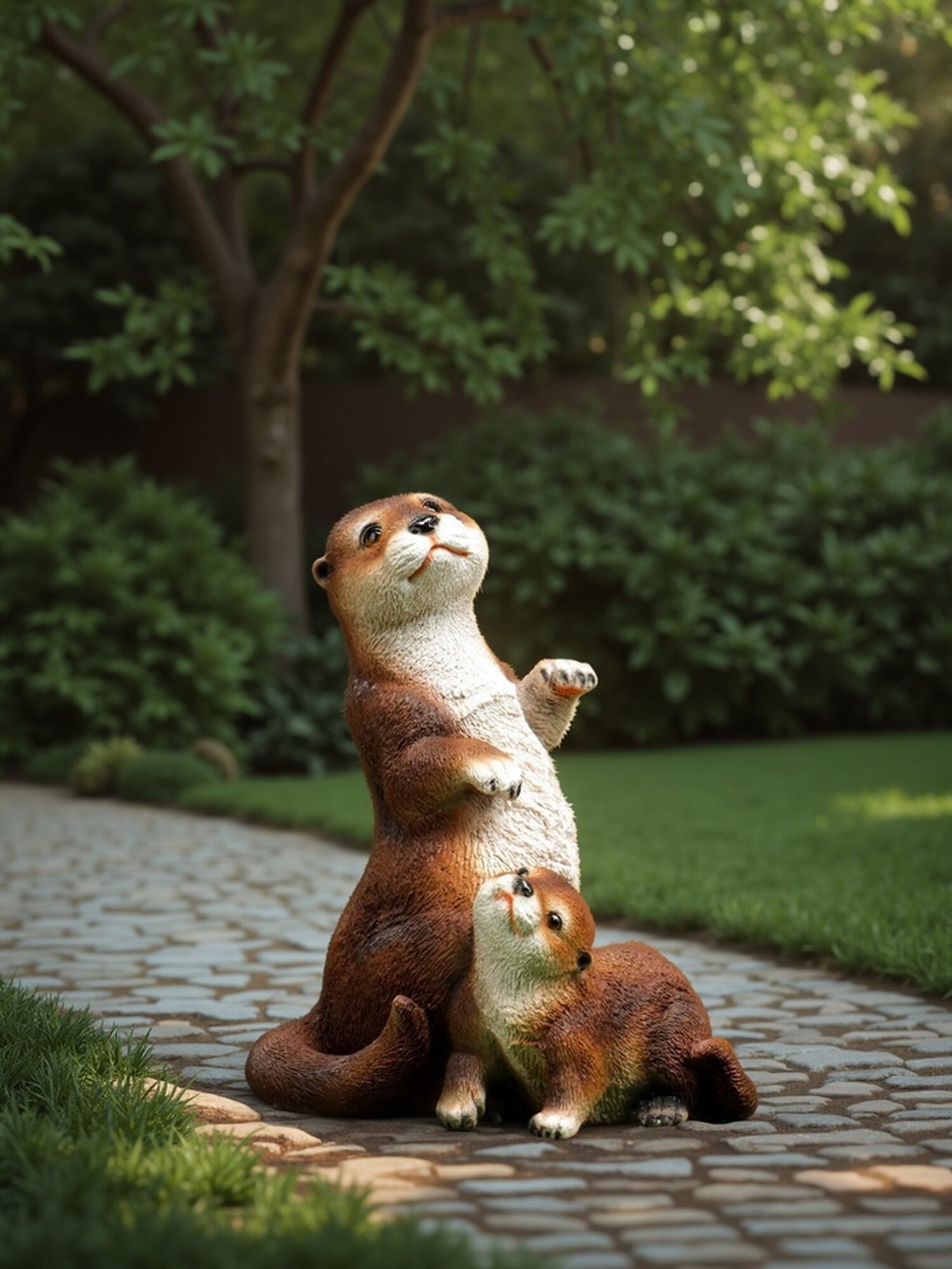 Садовая фигура Хорошие сувениры "Выдра с малышом", 17х12х20 см