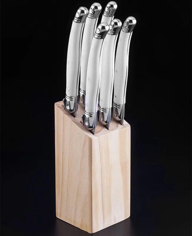 Набор стейк-ножей Laguiole из нержавеющей стали 6 шт. 6pcs White in base