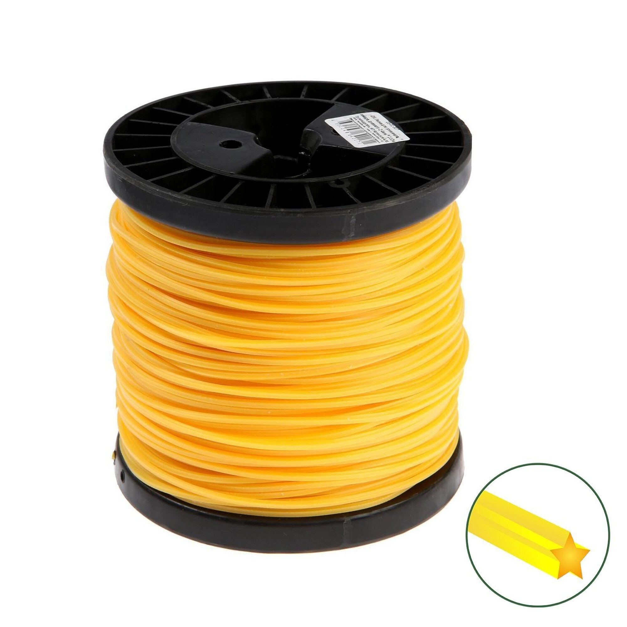 Леска для триммера тундра, сечение звезда, d=2.4 мм, 110 м, нейлон