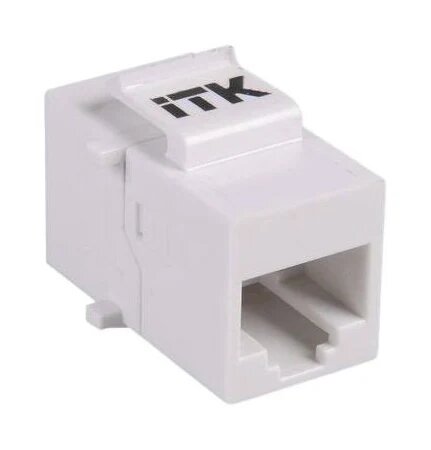 Адаптер ITK CS7-1C5EU проходной Keystone RJ45 кат.5E UTP бел. (упак:1шт)