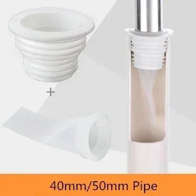 Гибкий сливной патрубок 40/50mm, Core and plug