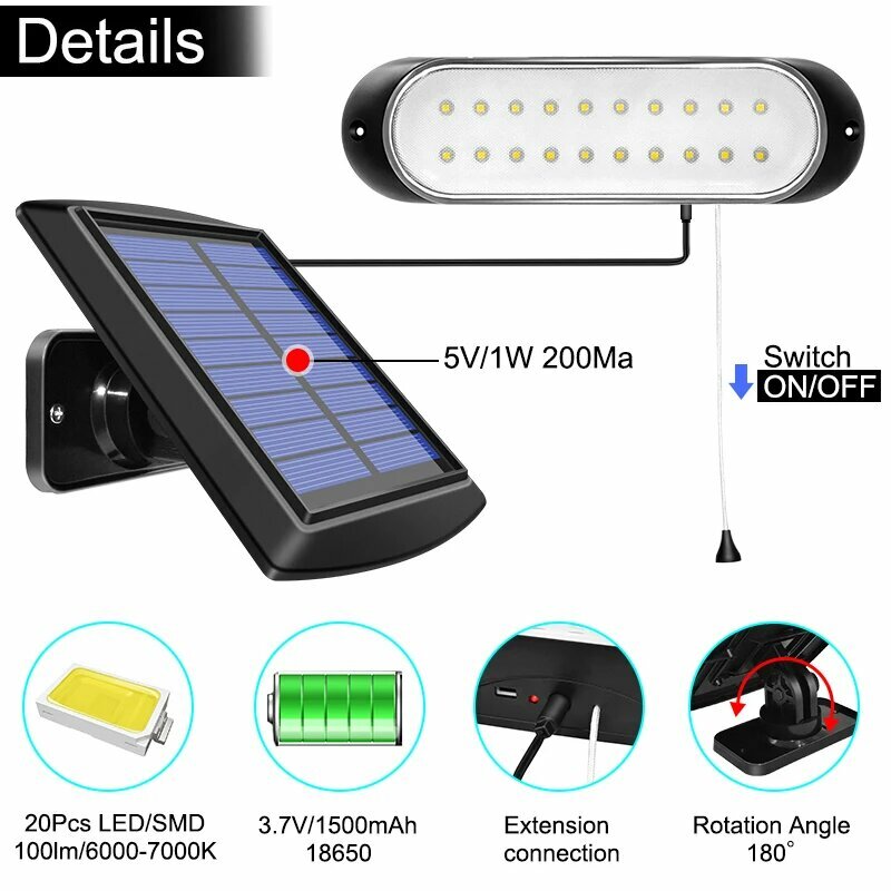 Солнечный светильник AMARYLLIS 20 LED 5 м