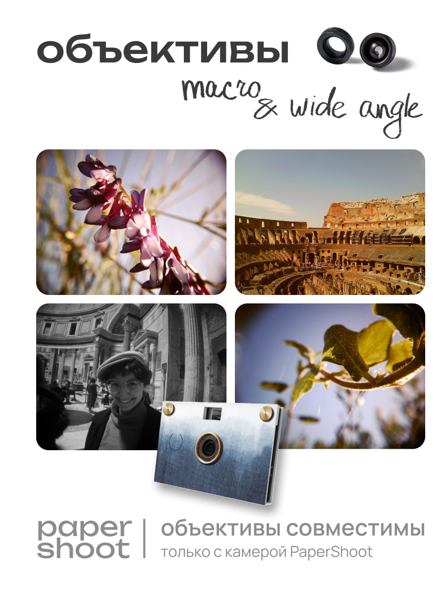 Объективы Macro | Wide angle для камеры PaperShoot