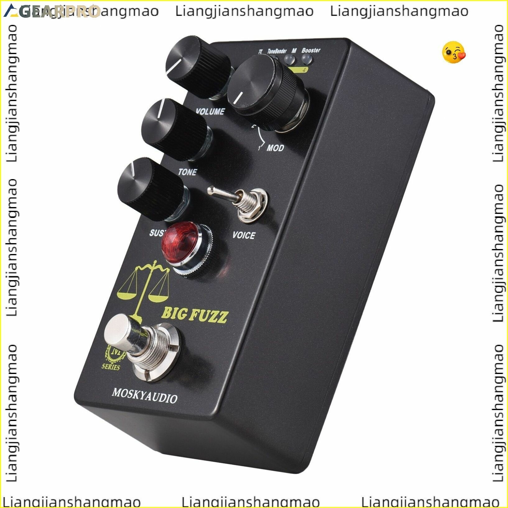 Эксклюзивная педаль эффектов MOSKYAudio FUZZ с 4 режимами, регулировкой громкости, тона и сустейна