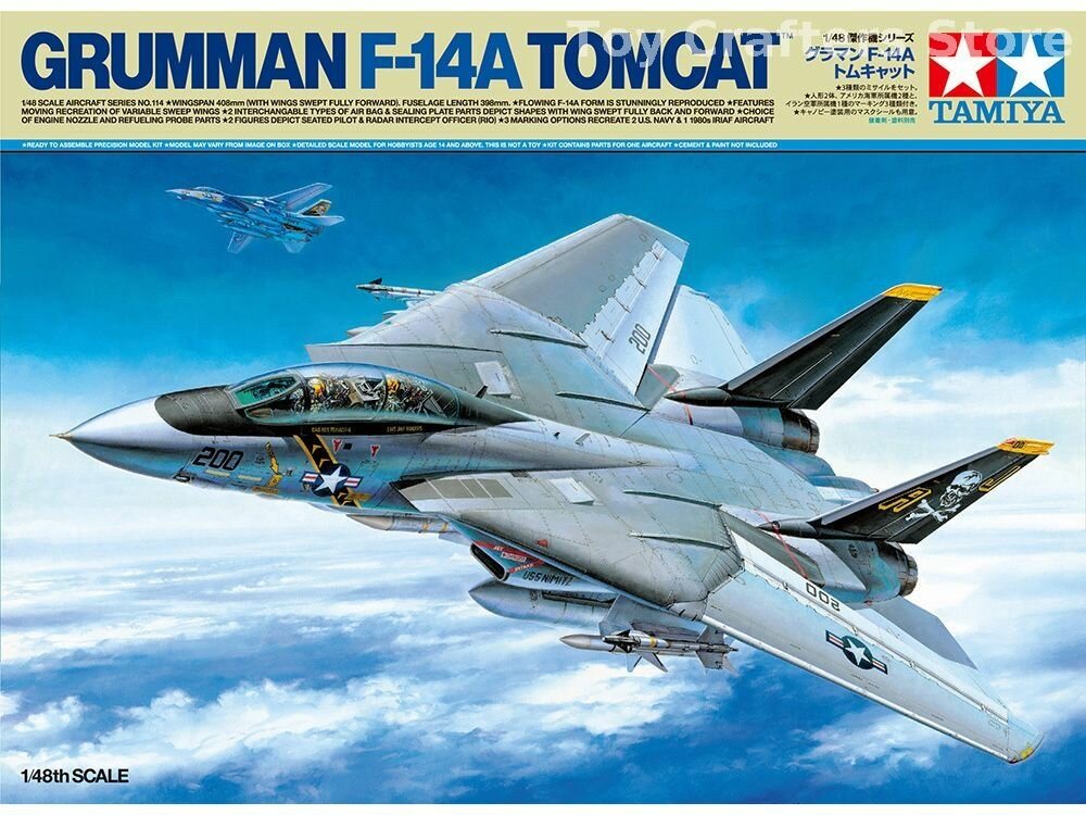 Tamiya 61114 1/48 Scale Комплект самодельного самолёта Боевой самолет Grumman F-14A Tomcat ВМС США