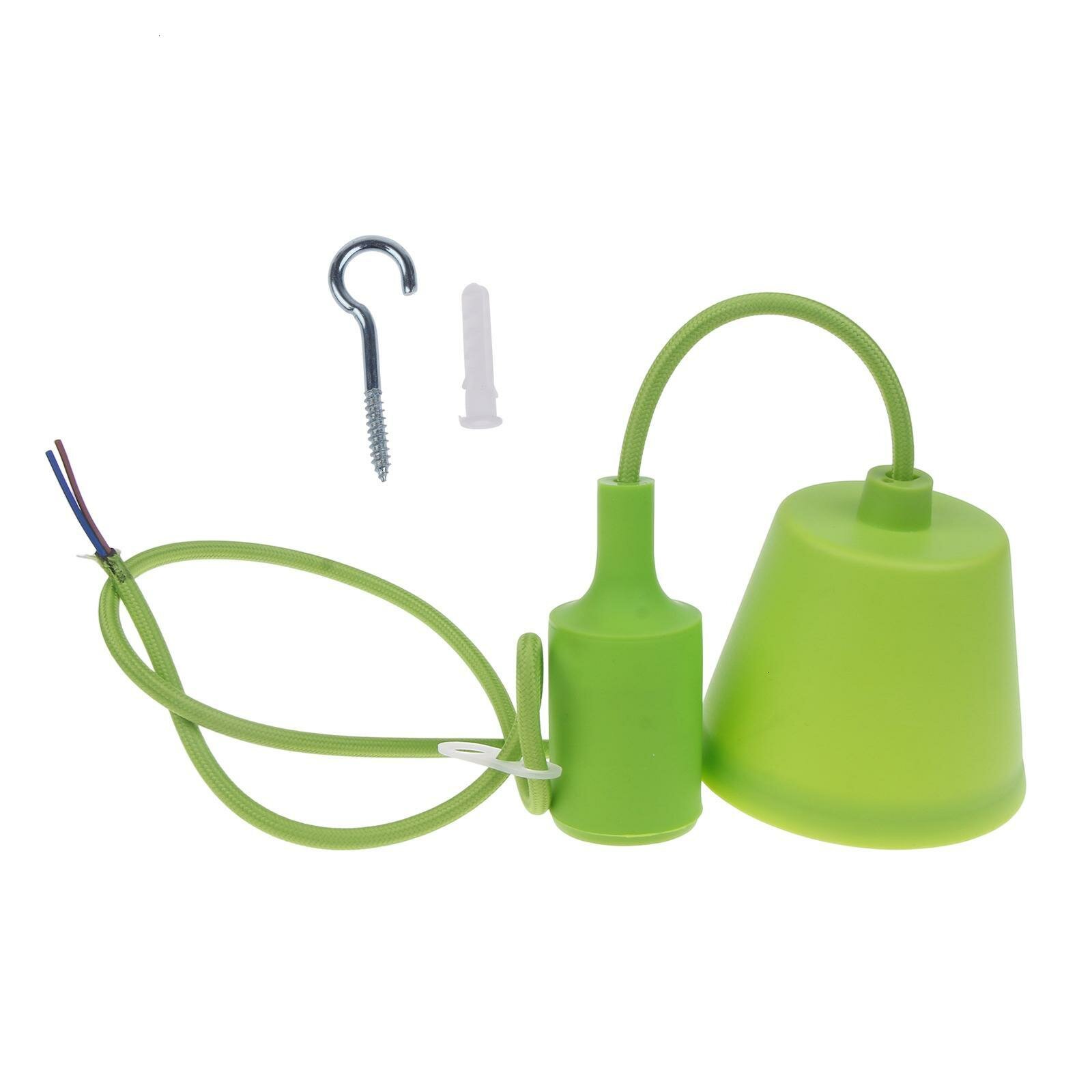 Подвесной провод для держателя лампы E27, шнур питания-зеленый