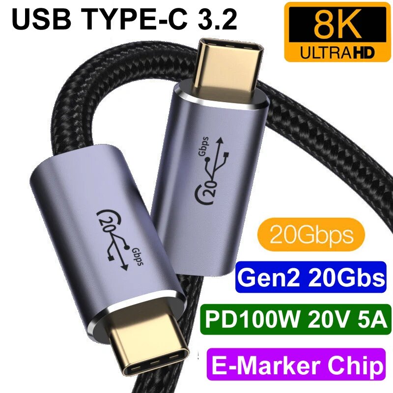 USB Type C кабель нейлон 3.2, 3m, PD100W