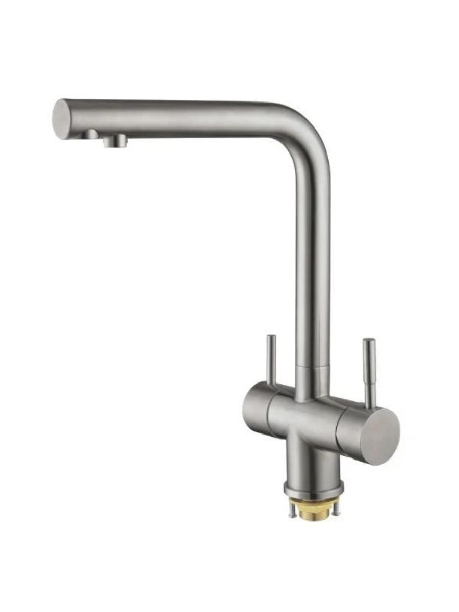 Смеситель для кухни SHEVANIK, S468B, нержавеющая сталь, сатиновое покрытие