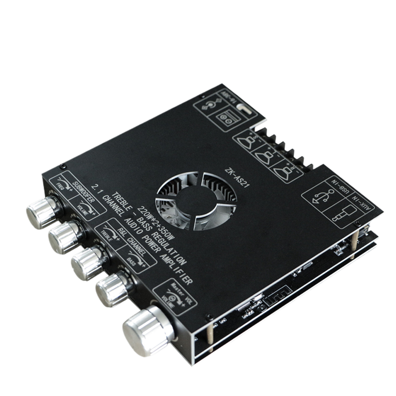 Усилитель Модуль: ZK-AS21 с TPA3255 Для Чистого Мощного Звука - 5.1 AUX USB Вход Для Подключения Устройств - Цифровой Усилитель для Домашних Кинотеатров и Студий