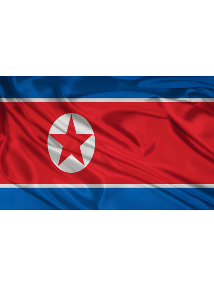 Флаг Северной Кореи на флажном шелке с карманом для древка (135 х 90 см)