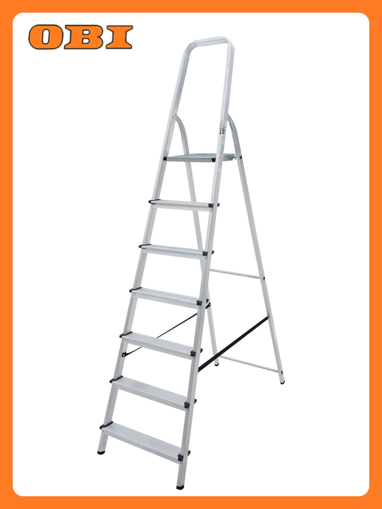 Стремянка Новая Высота, 1 секция, 7 ступеней, алюминий, серебристая