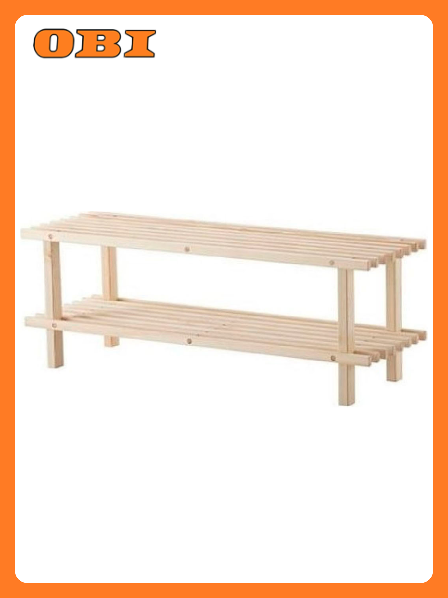 Полка для обуви, напольная, массив сосны, бежевая, 79x26x30 см