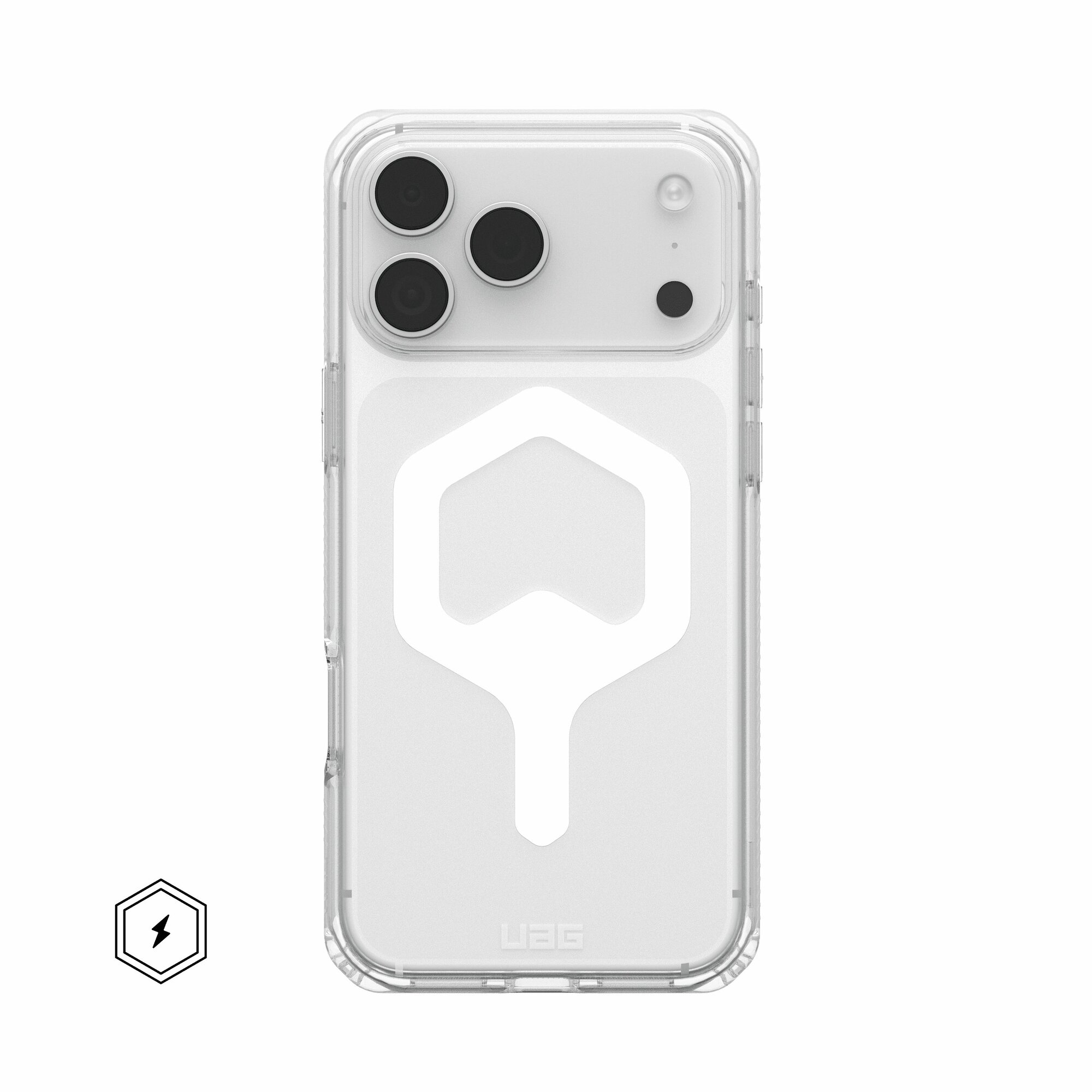 Чехол с поддержкой MAGSAFE Uag Plyo для iPhone 17 Pro Max 6.9", цвет прозрачный/белый (Ice/White)