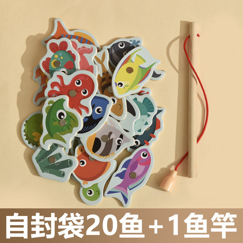 Новый бочонок Магнитная рыбалка игрушки детские деревянные настольные игры деревянный детский сад Детский костюм оптом