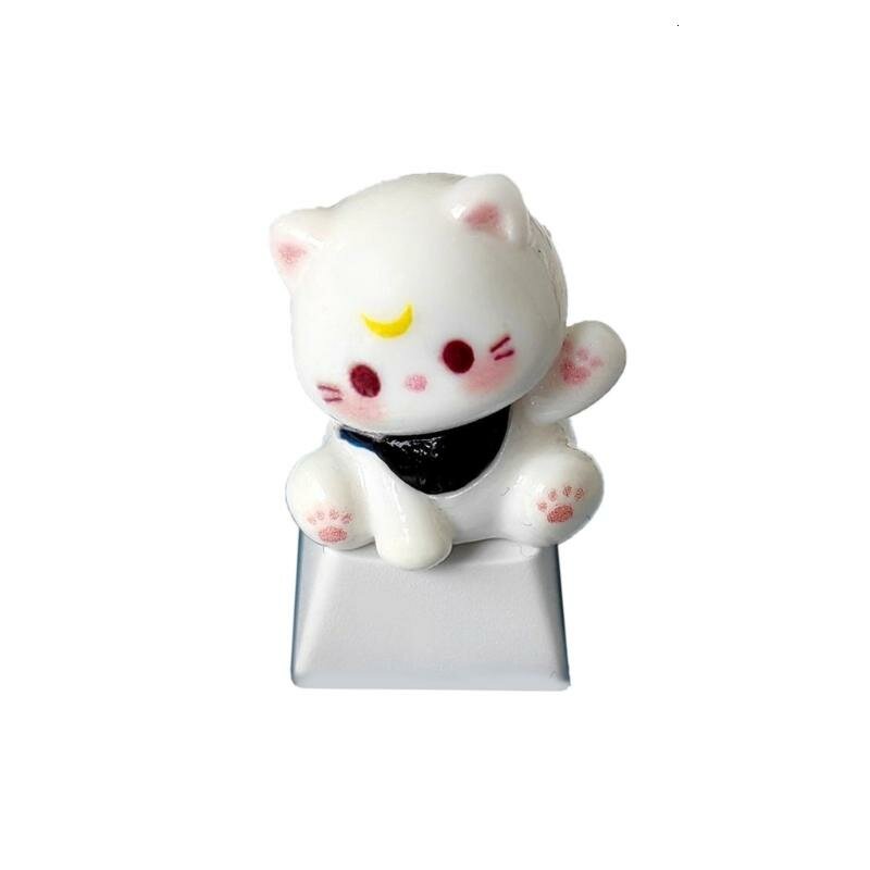 3D Кейкап "Голова кота", Белый