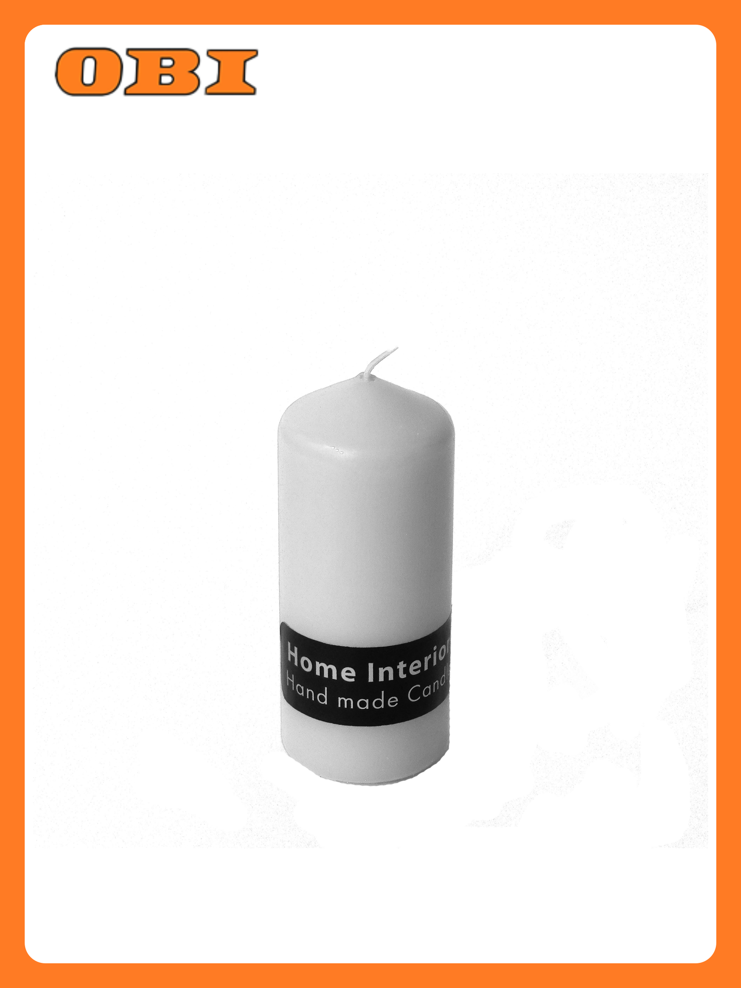 Свеча Home Interiors, цилиндрическая, парафиновая, без аромата, 5x9 см