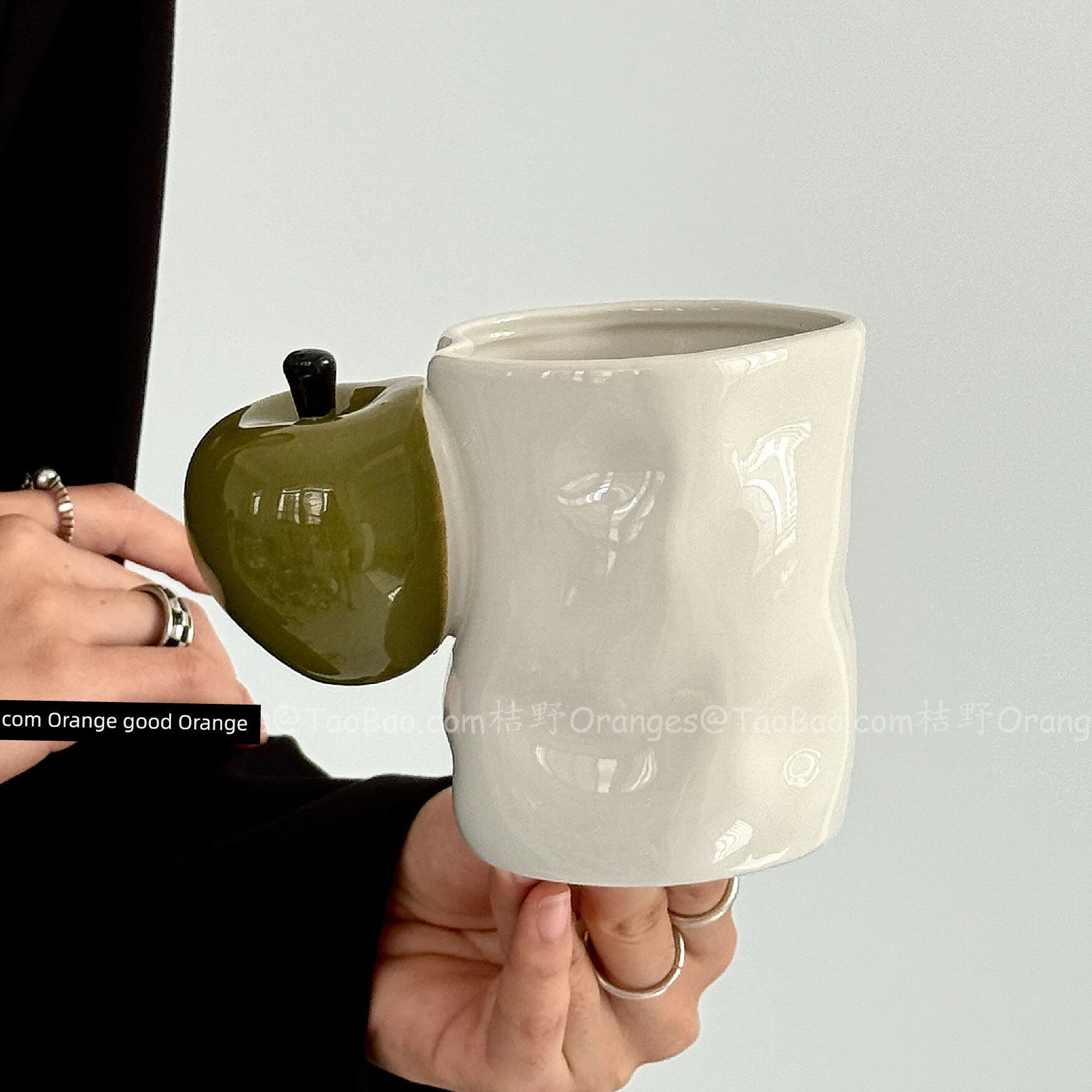 Кружка «Оранжевое яблоко» в ретро-стиле, ручная роспись, 3D, большая емкость, керамическая, уникальный подарок Ретро