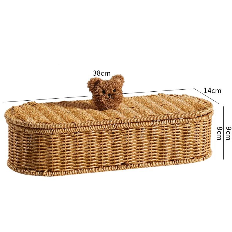 Коробка для хранения Kens Creative Bear, настольная, ручной работы, имитация ротанга, для спальни, для ювелирных