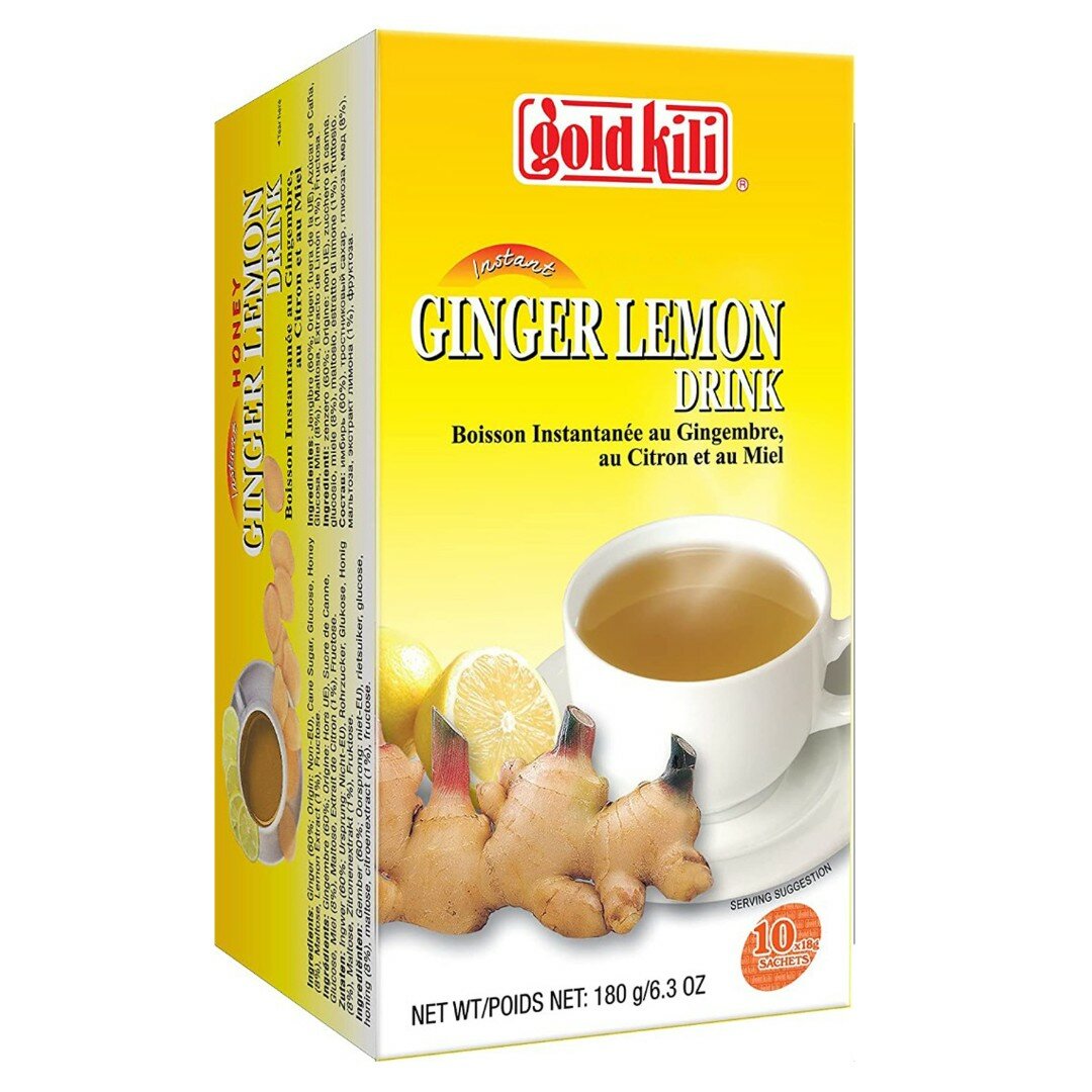 Имбирный напиток с лимоном "Голд Кили", быстрорастворимый 180 г (10 саше)