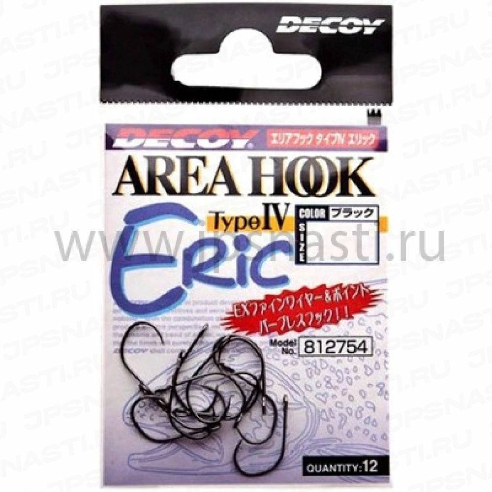Одинарные крючки для рыбалки Decoy Area Hook Type IV Eric, #10 / Японские рыболовные крючки