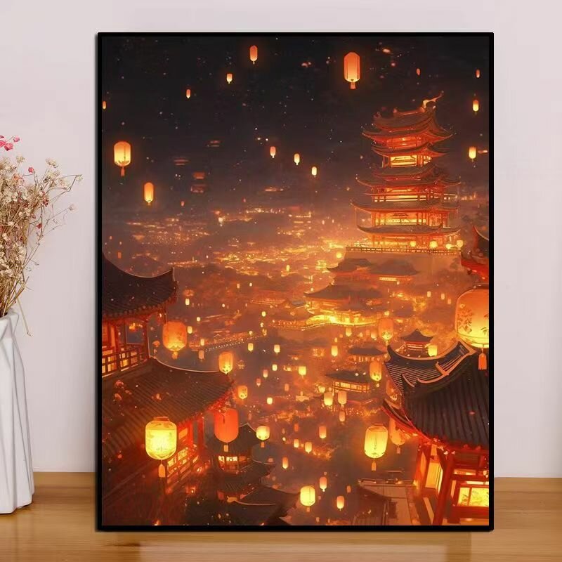 Картина по номерам / Благословение небожителей / холст на подрамнике,30х40 см Очень подходит для отделки стен，Это не готовый продукт, и вам нужно сделать его самостоятельно