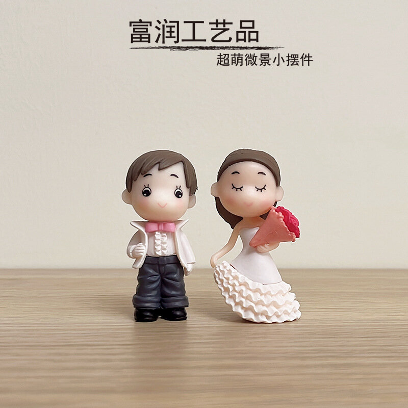 Мультяшный букет пара куклы ПВХ куклы автомобиль украшения свадебный букет свадебный торт украшения Белая пара, вам
