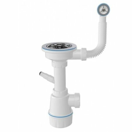 Сифон для мойки керамика 3"1/2 х 40 гибкой трубой 40х40/50 ZEGOR
