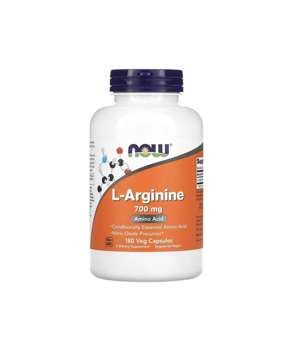 NOW Foods L-Arginine, L-Аргинин 700 мг 180 вегетарианских капсул