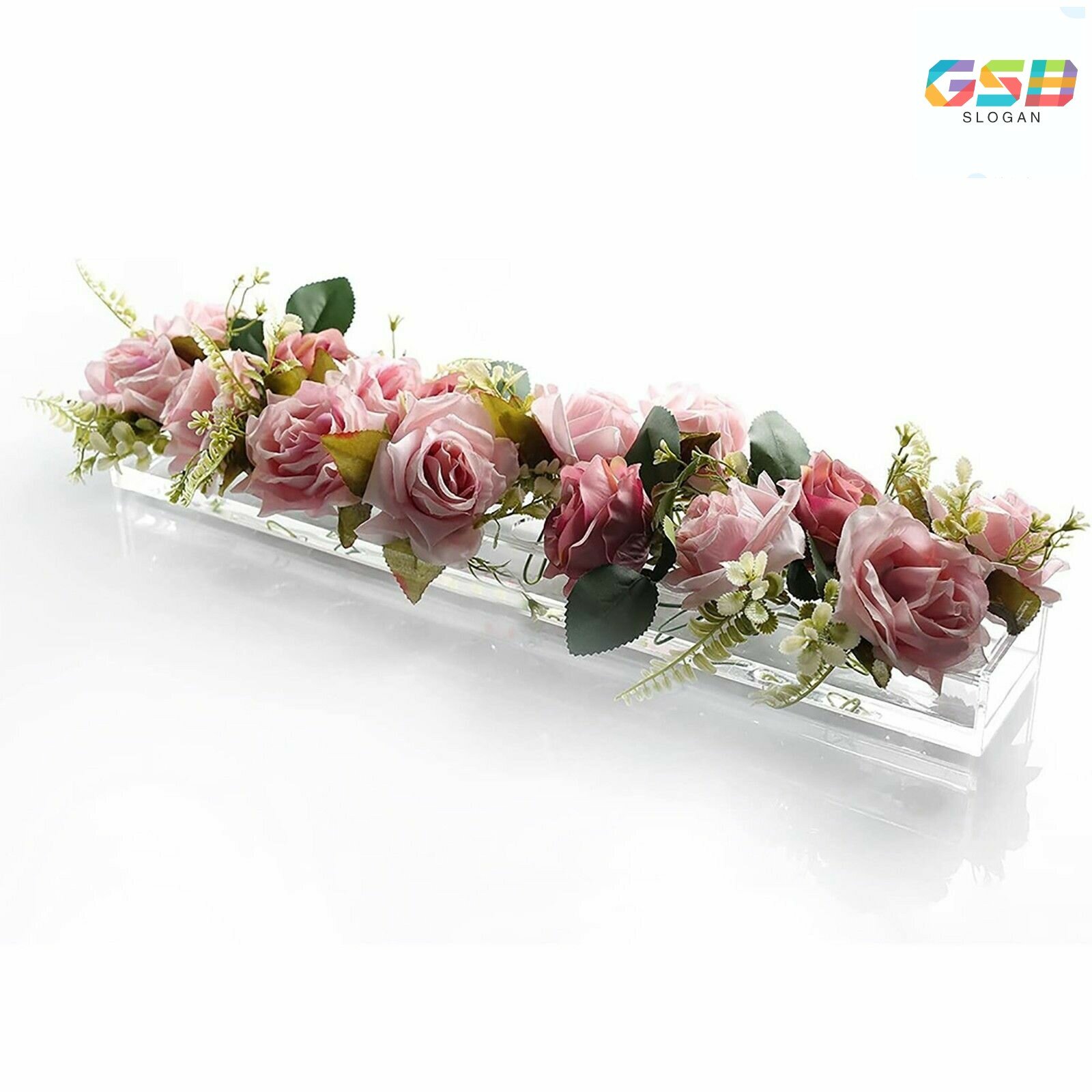 Длинная прямоугольная ваза / акриловая современная ваза / низкие цветочные вазы для домашнего декора свадьбы