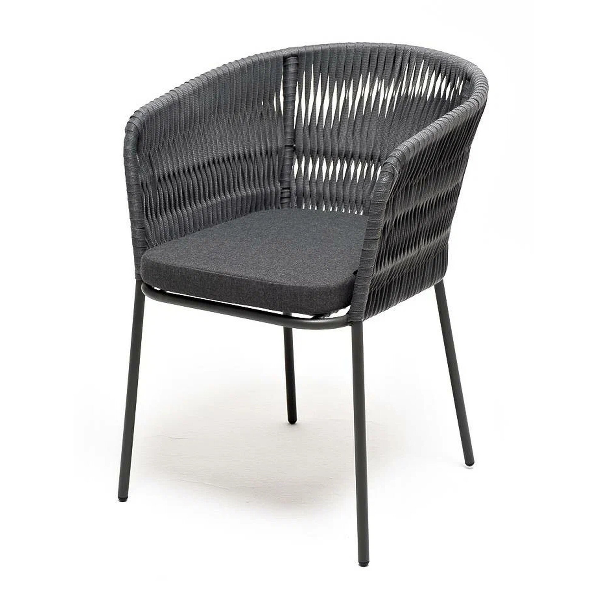 Стул 4SIS "Бордо", роуп (колос)/алюминий, цвет темно-серый/серый