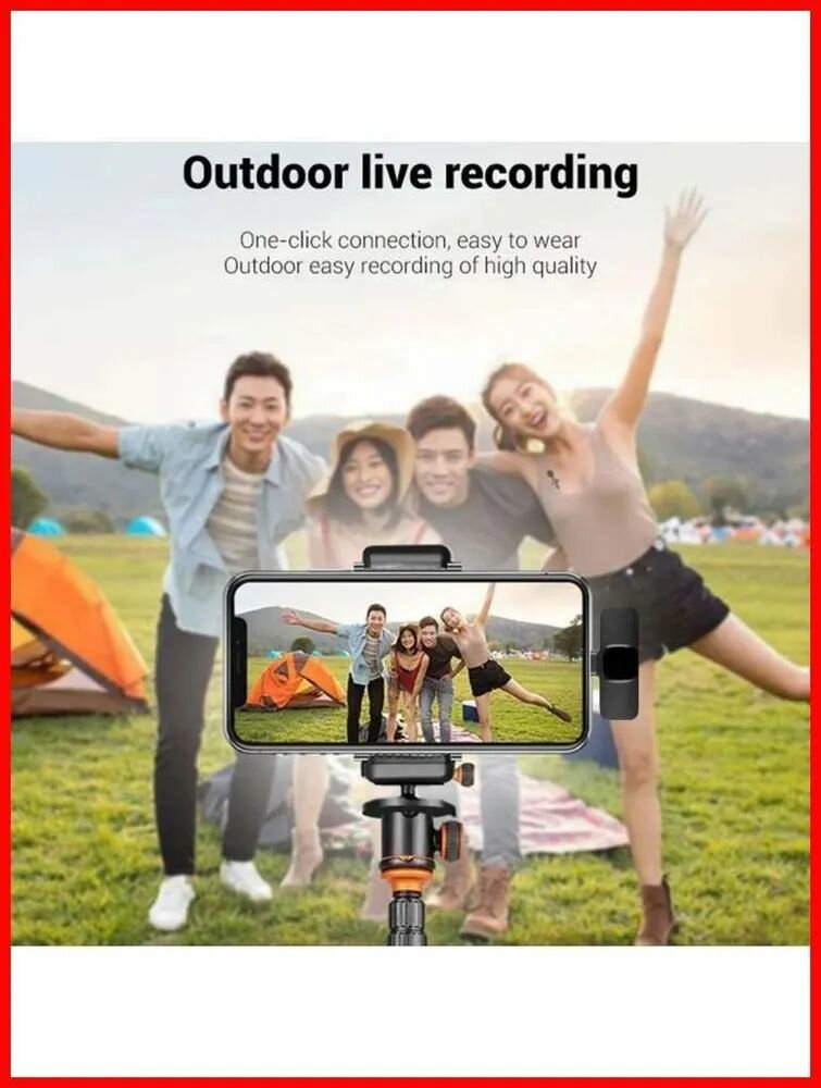 Микрофон для мобильного устройства Микрофон петличный для телефона с шумоподавлением, беспроводной, для телефона iphone, Android - Type-C и lightning, черный, белый