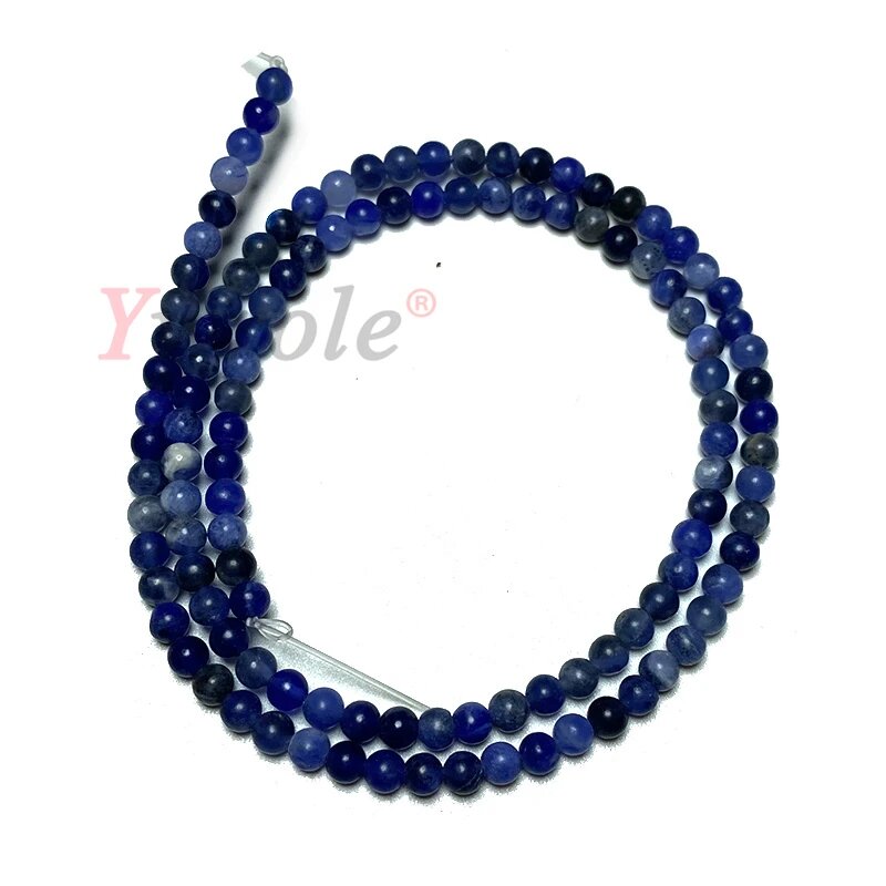 YWROLE Бусины из камня Лабрадорит Аметист Кварц 2 3 4 мм Темно-синий, 4mm about 91pcs, Blue sodalite