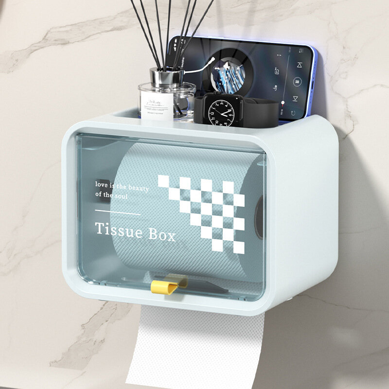 Коробка без перфорации бумажных полотенец для ванной комнаты салфетки полка многофункциональная полка настенная коробка