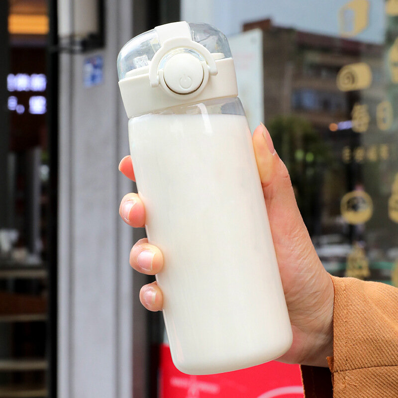 Белая гладкая кружка 400 мл с трубкой, 3D наклейкой, персональным логотипом, детская бутылка