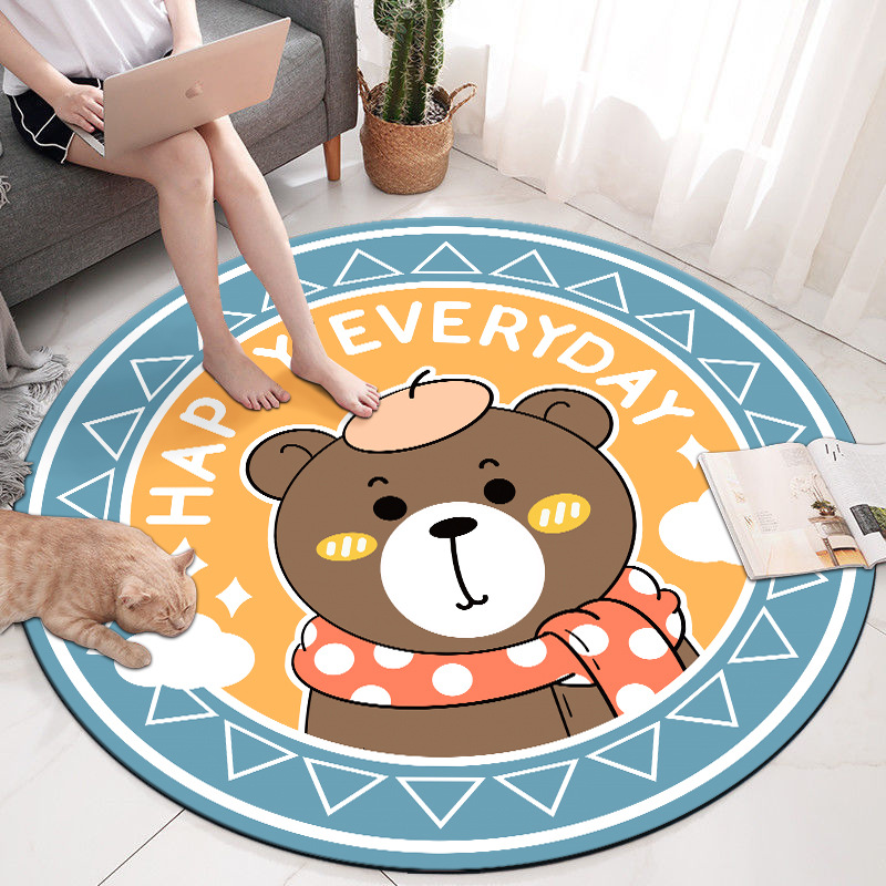 Детский круглый ковер, коврик для рабочего кресла, 120х120 см