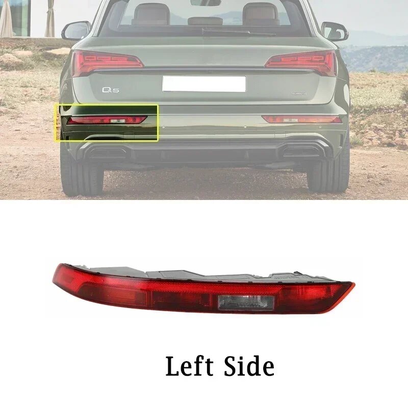 Задний фонарь заднего бампера автомобиля, указатель поворота, стоп-сигнал с 4 лампочками для Audi Q5 2018-2021, задний сигнальный фонарь 80A 945069 А 80А 945070 A Left