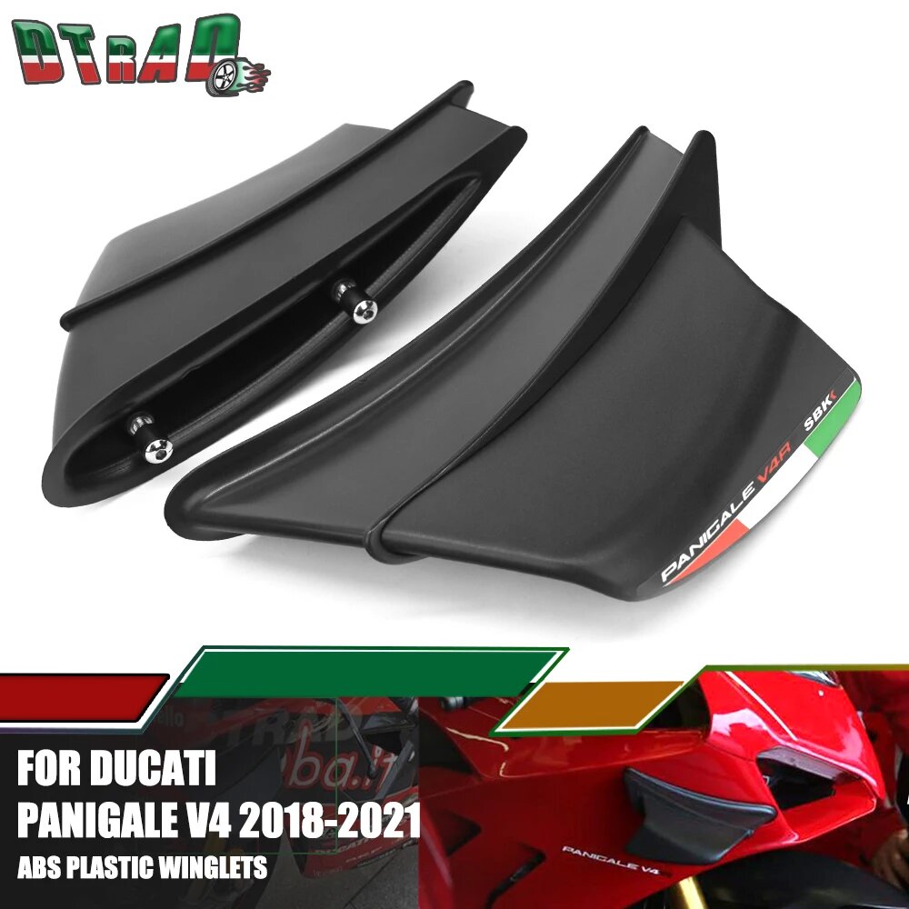 Аксессуары для мотоциклов DUCATI Panigale V4 S R 2018 2019 2020, ABS пластиковые крылья, комплект дефлекторов воздуха, боковые фиксированные крылья