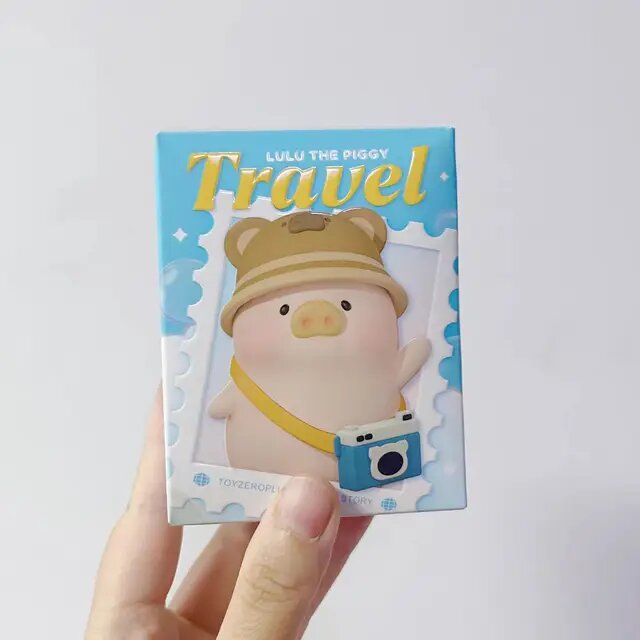 52toys Lulu Pig Travel Series Box Kawaii Piggy Anime Figure Cute Doll Bag Room Ornament Collection Model Toys Gifts on Birthday,