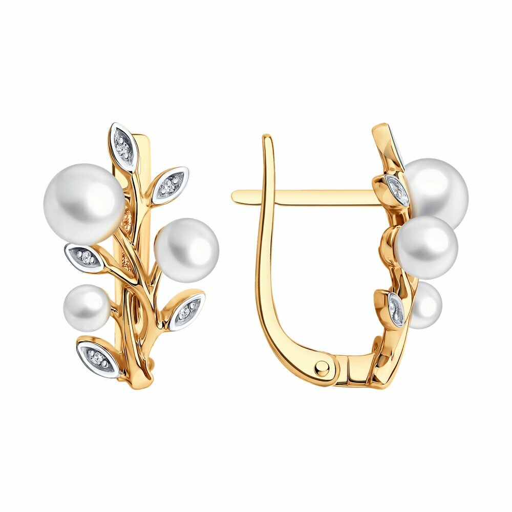 Серьги, красное золото, 585 проба