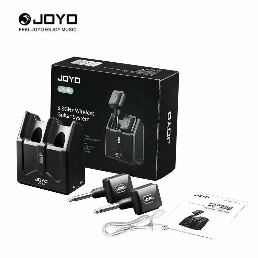 JOYO JW-06 Беспроводная гитарная звукоснимательная система 5,8 ГГц Цифровой беспроводной гитарный передатчик и приемник с портативным зарядным устройством