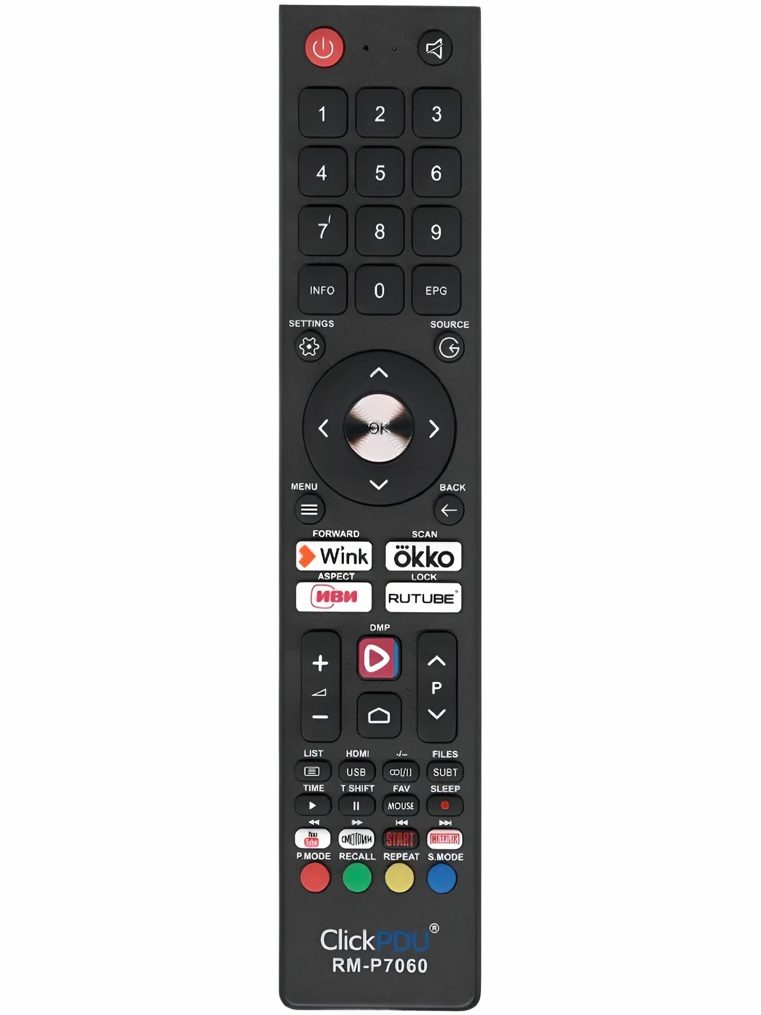 Универсальный пульт для телевизоров Hyundai RM-P7060 / замена Hyundai H-LCD2202 (TV3, GCOVA1028SJ)