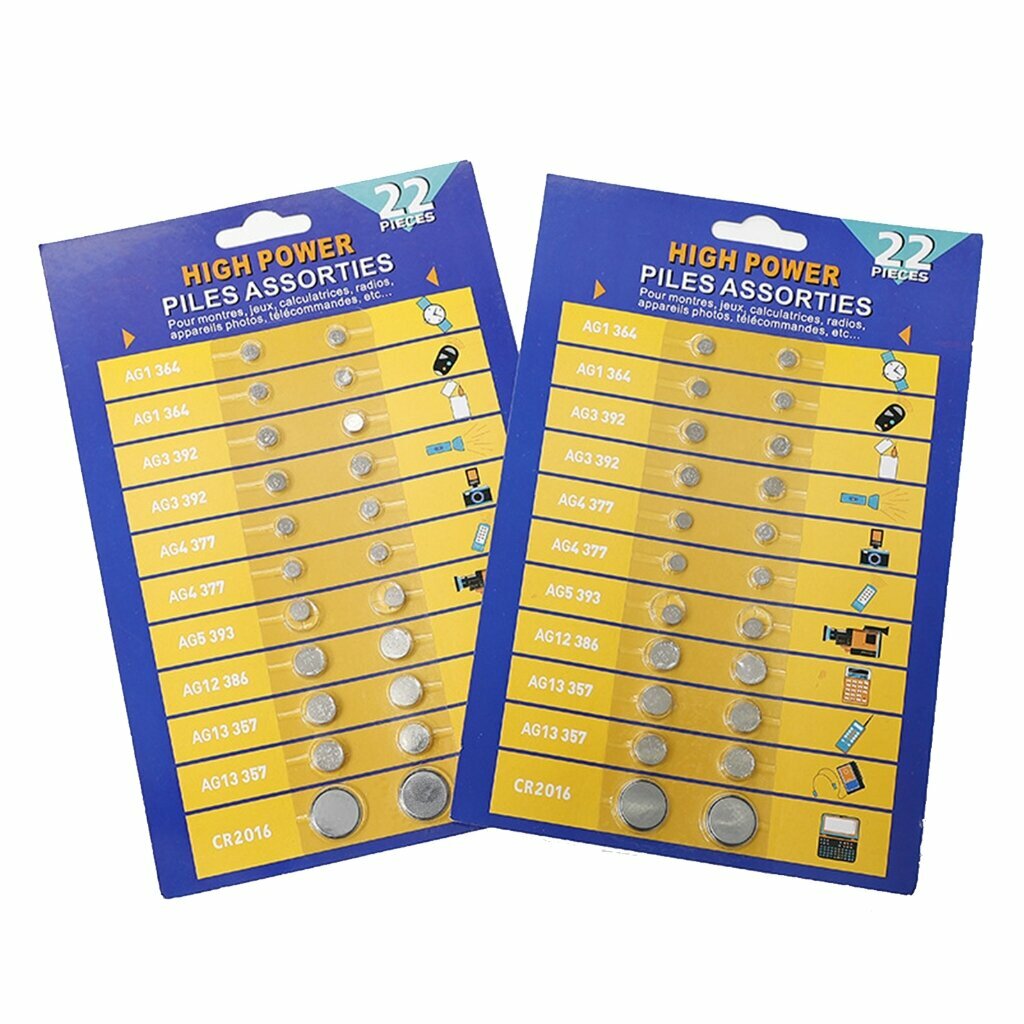 22ШТ Кнопочные Батарейки Coin Cell Battery для Игрушек, Ключей Watch Battery