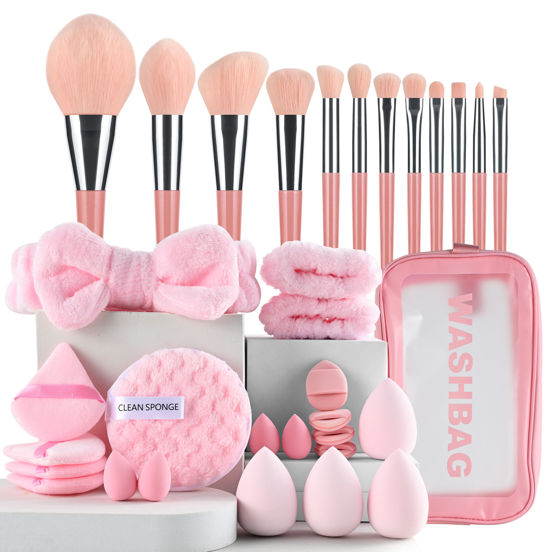 40 предметов набор инструментов для красоты для умывания лица и макияжа полный набор Xiyin Temu дропшиппинг